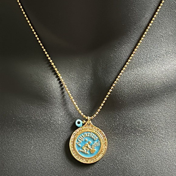 Blee Inara | Jewelry | Blee Inara Gold Tone Enamel Rhinestone Aquarius ...